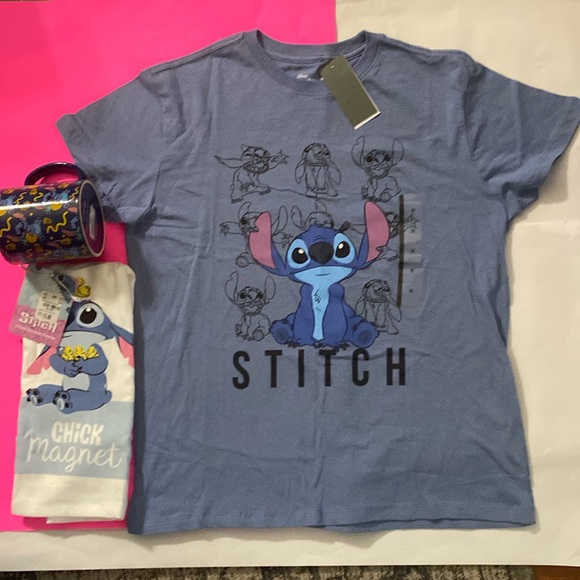 Disney | Other | Disney Stitch Bundle Stitch Tee Shirt M 2oz Coffee Mug ...